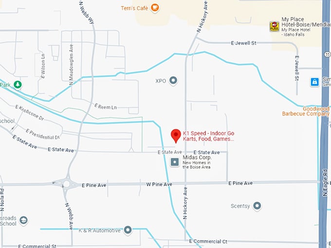 16 k1 speed indoor go karts, food, games, and things to do in boise map