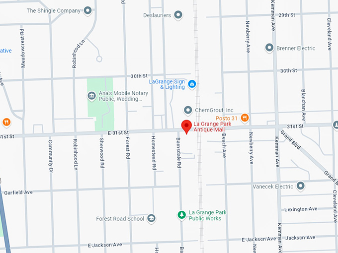 16 la grange park antique mall map