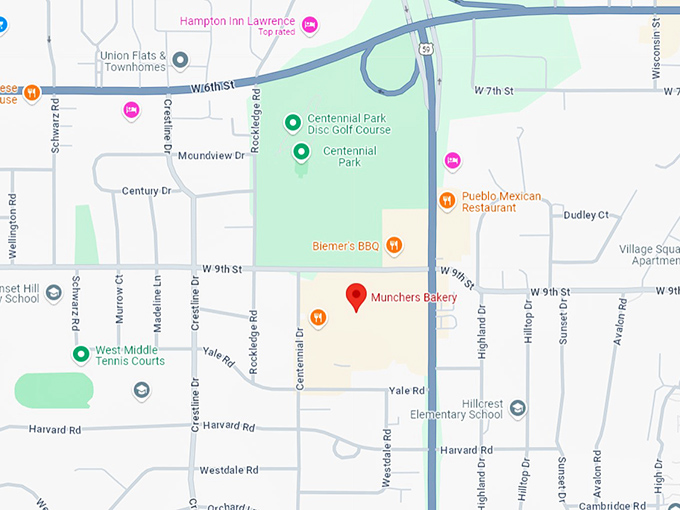 16 munchers bakery map
