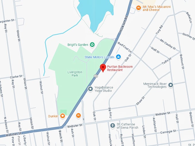 16 puritan backroom restaurant map