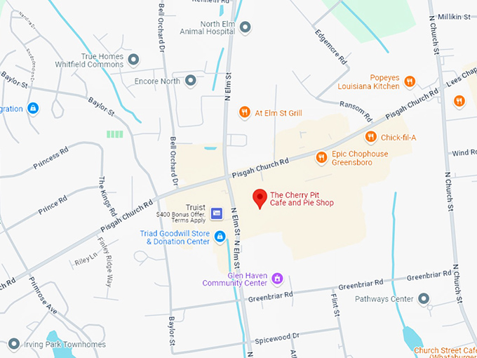 16 the cherry pit cafe and pie shop map