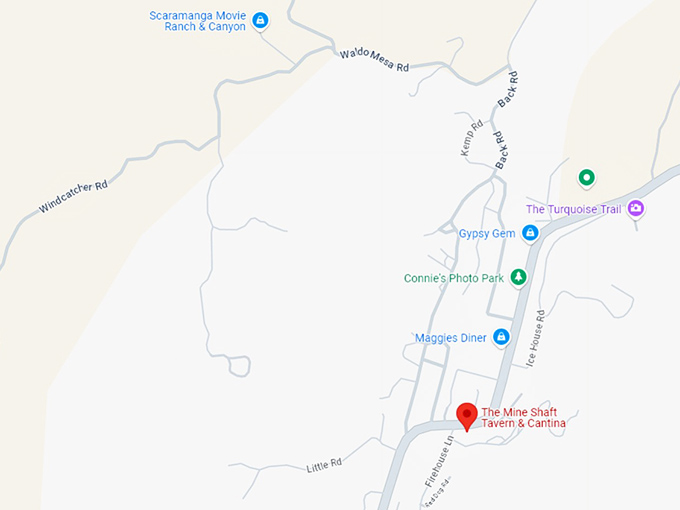 16 the mine shaft tavern & cantina map