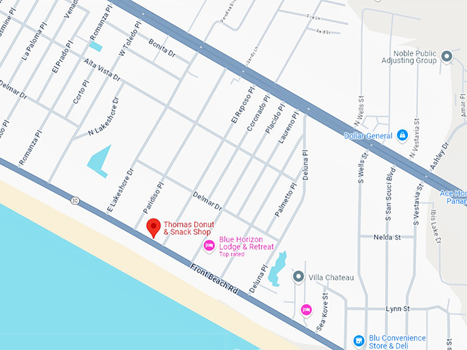 16 thomas donut & snack shop map