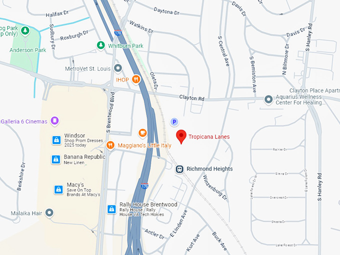 16 tropicana lanes map
