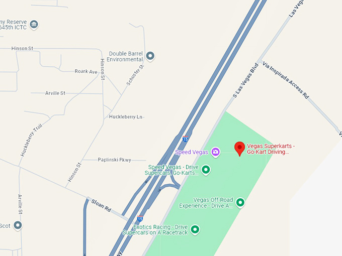 16 vegas superkarts go kart driving experience map