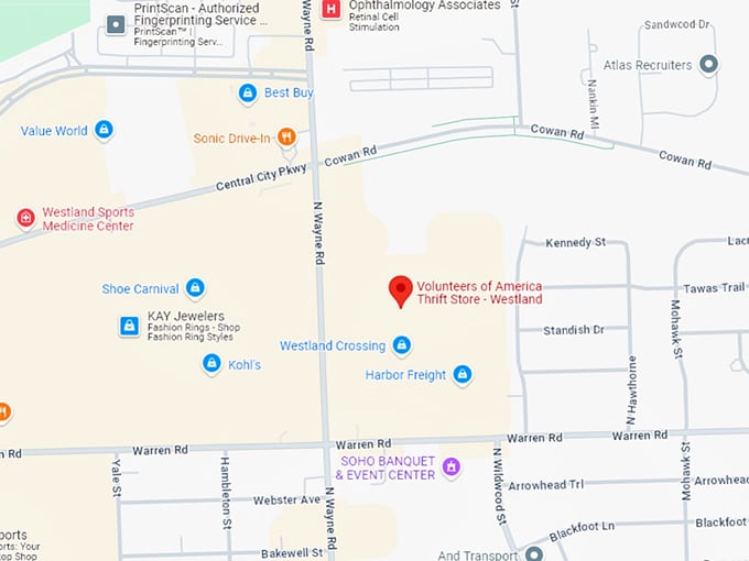 16 volunteers of america thrift store westland map