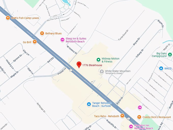 16. 1776 steakhouse map