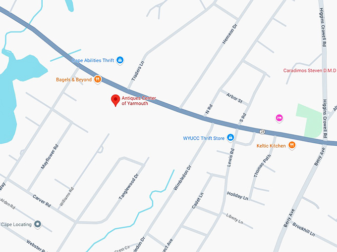 16. antiques center of yarmouth map