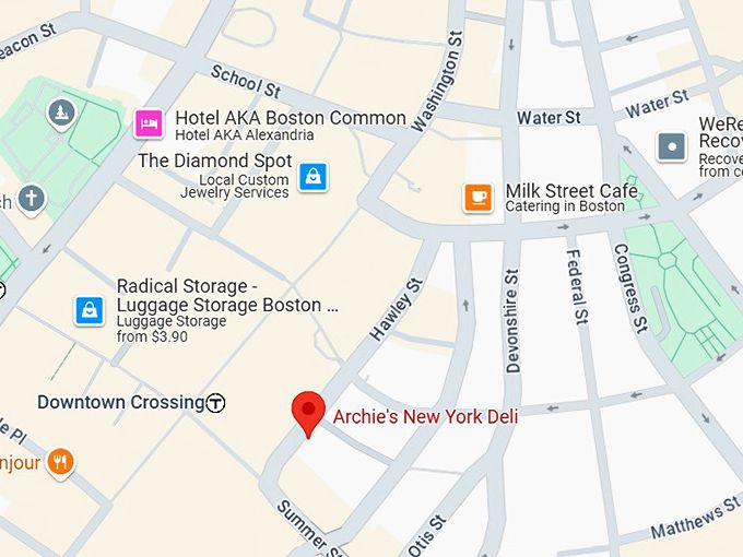 16. archie's new york deli map