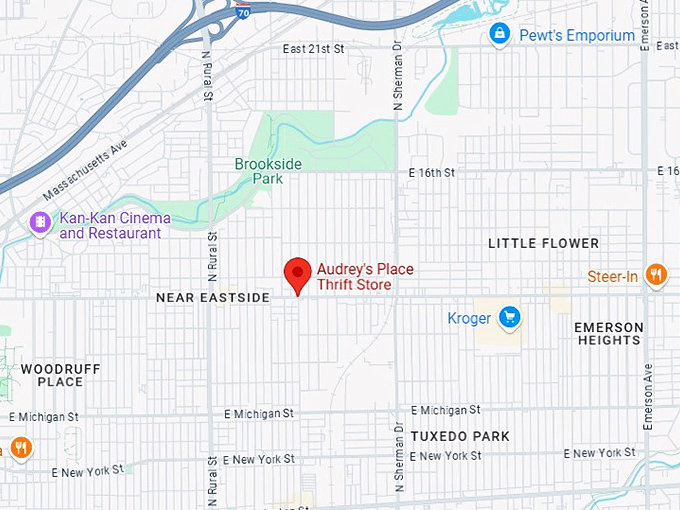 16. audrey's place thrift store map