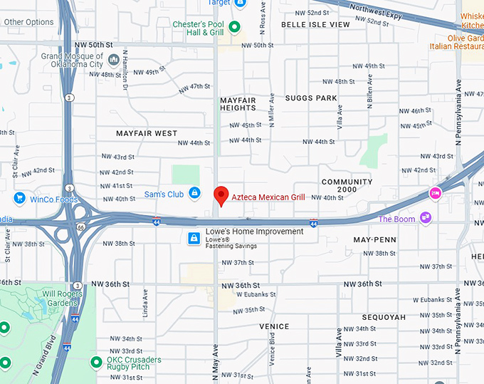 16. azteca mexican grill map