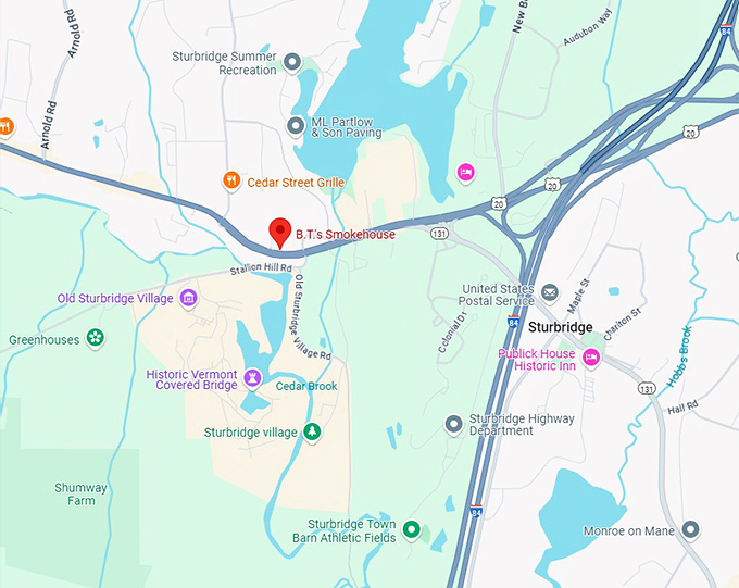 16. b.t.'s smokehouse map