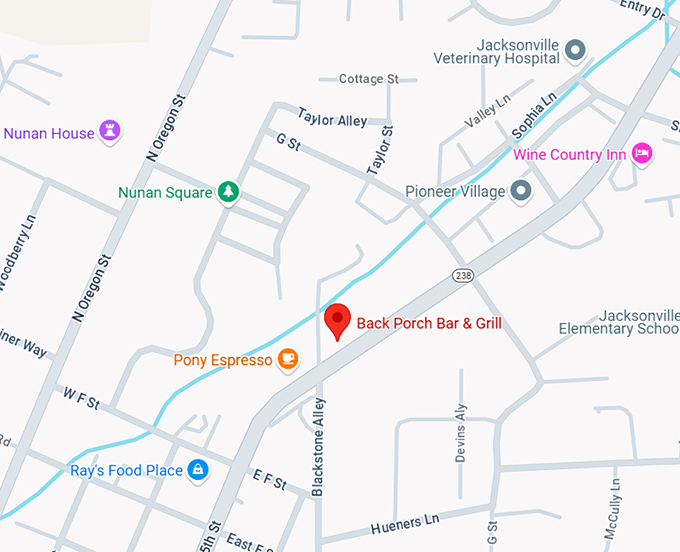 16. back porch bar & grill map