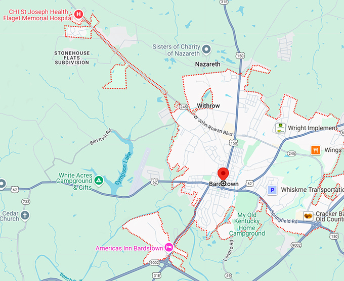 16. bardstown kentucky map