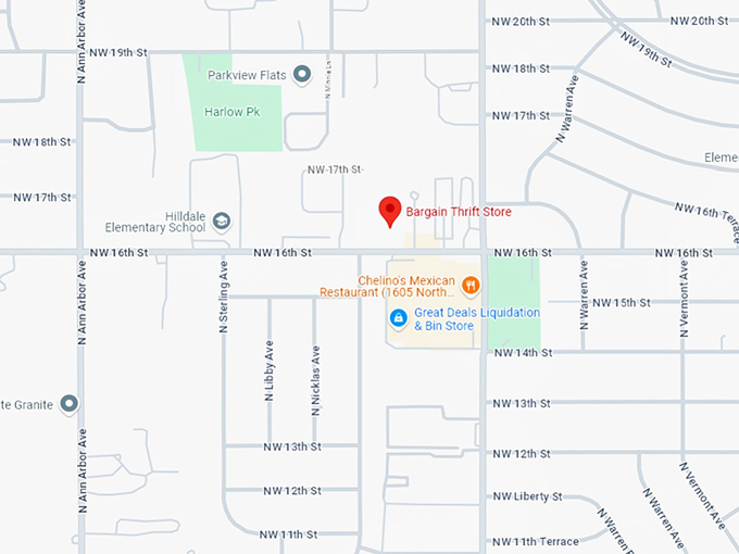 16. bargain thrift store map