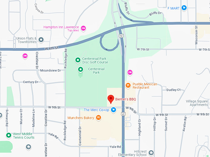 16. biemer's bbq map