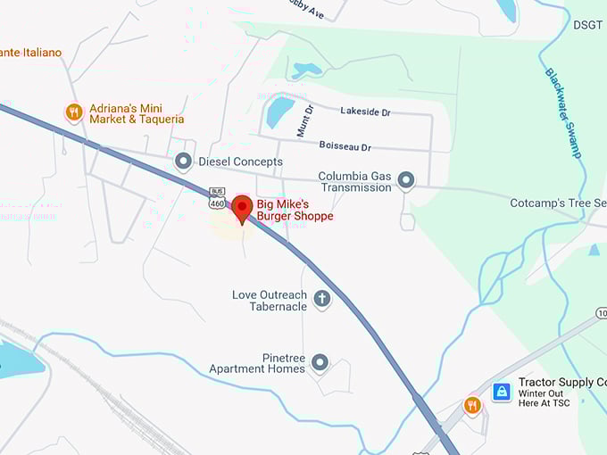 16. big mike's burger shoppe map