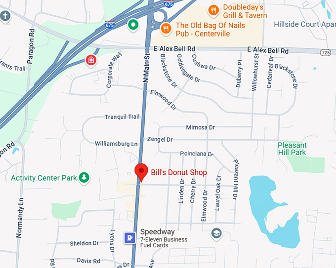 16. bill's donut shop map