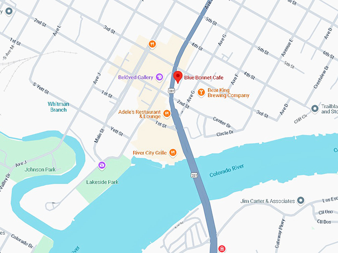 16. blue bonnet cafe map