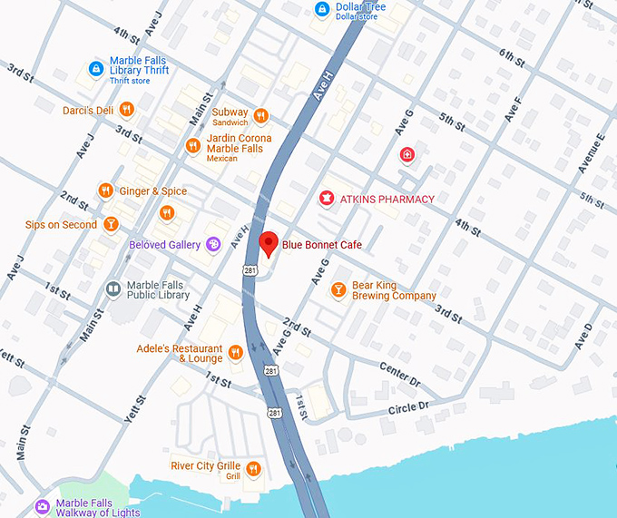 16. blue bonnet cafe map