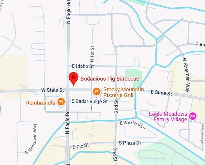 16. bodacious pig barbecue map