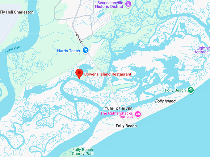 16. bowens island restaurant map