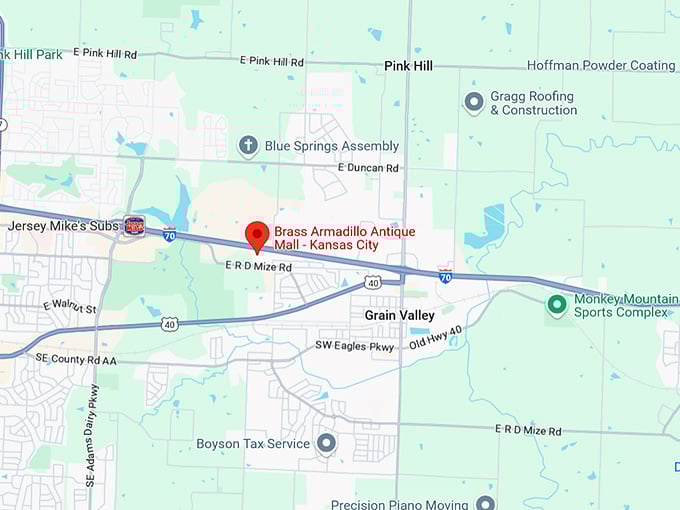 16. brass armadillo antique mall kansas city map