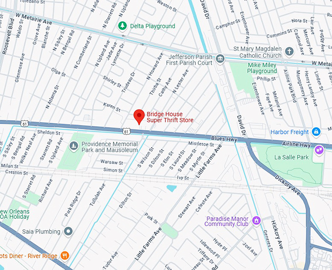 16. bridge house super thrift store map