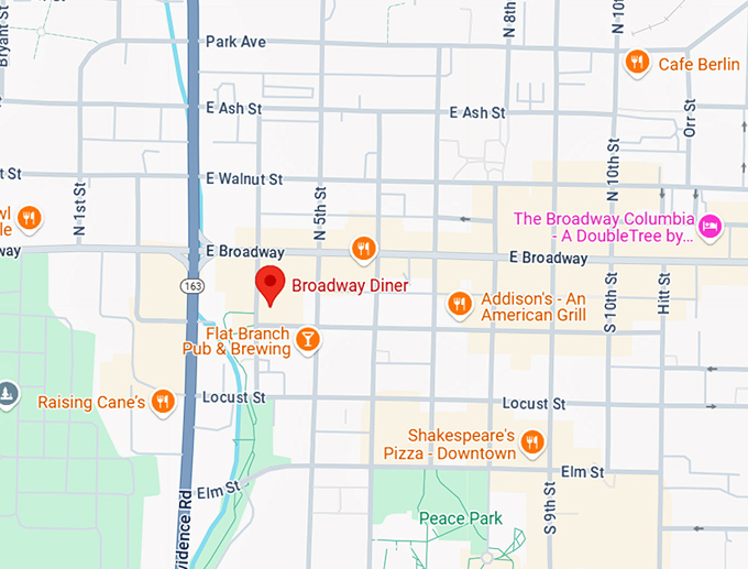 16. broadway diner map