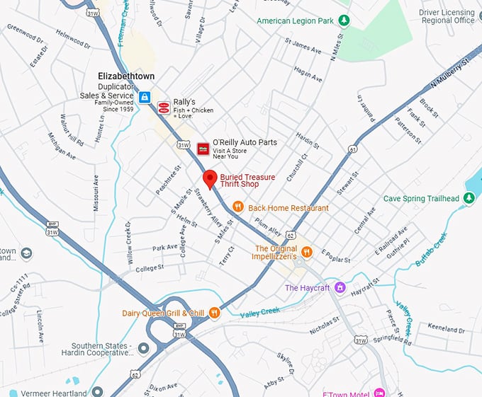 16. buried treasure thrift shop map