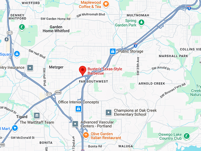 16. buster's texas style barbecue map