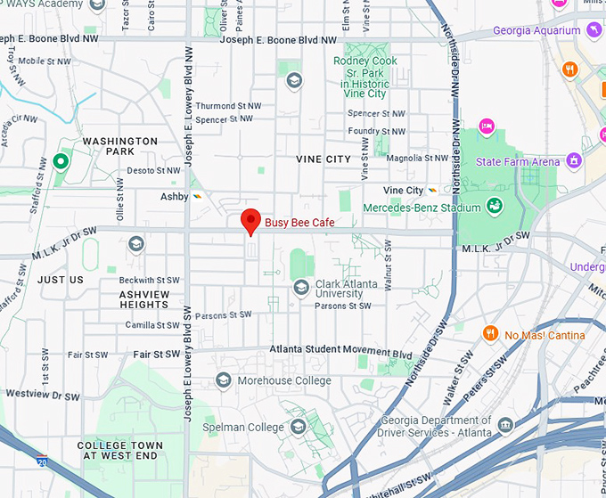 16. busy bee cafe map