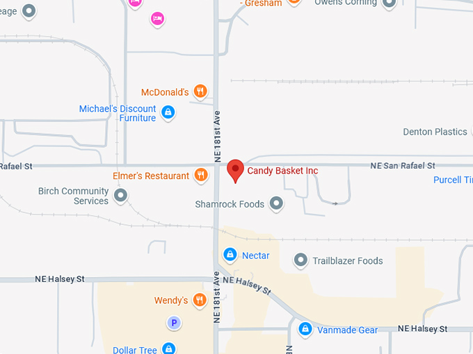 16. candy basket inc. map