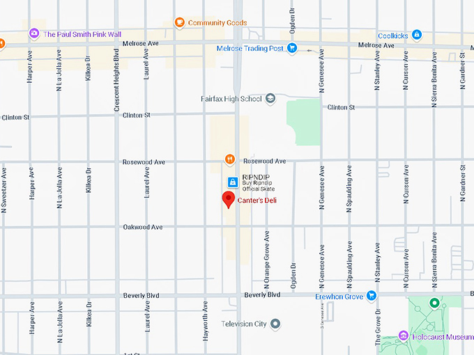 16. canter's deli map