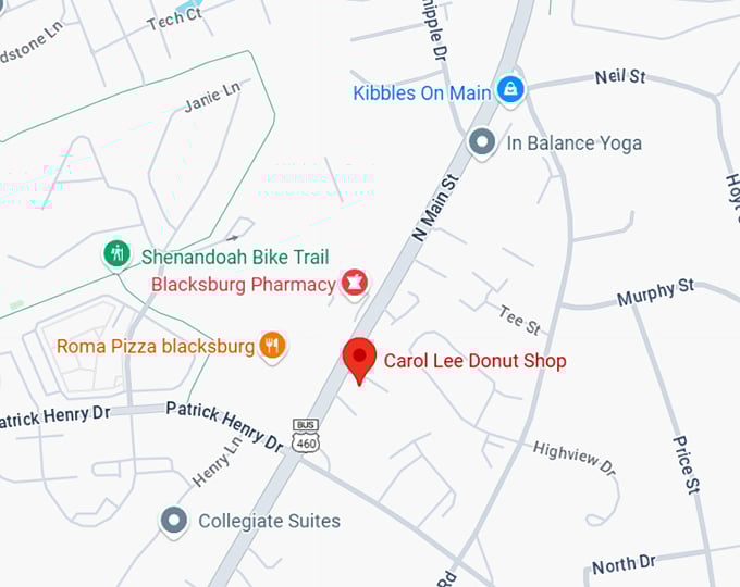 16. carol lee donut shop map