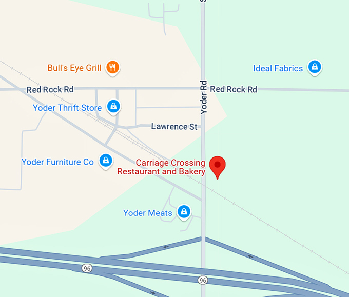 16. carriage crossing restaurant and bakery map