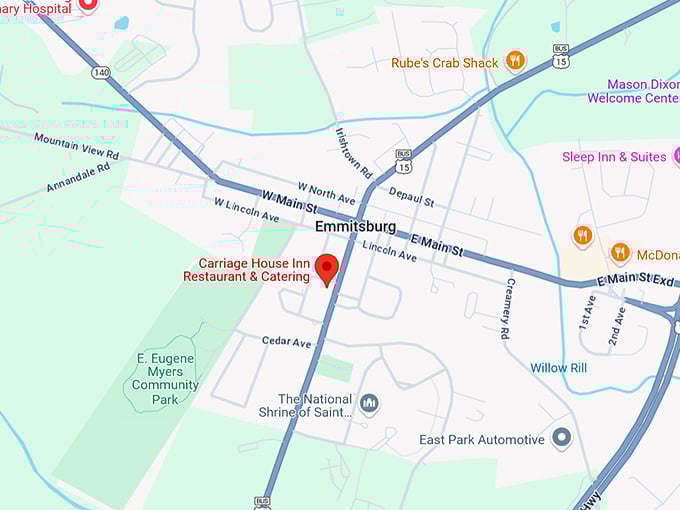 16. carriage house inn restaurant & catering map