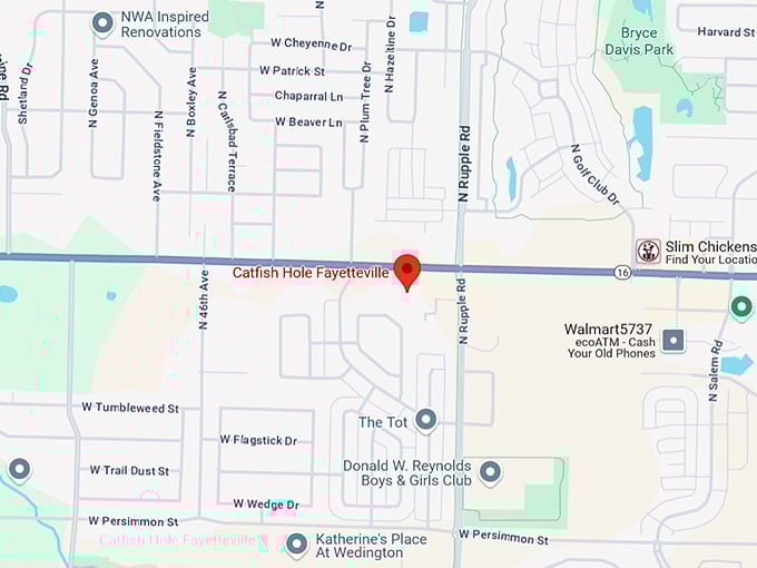 16. catfish hole fayetteville map
