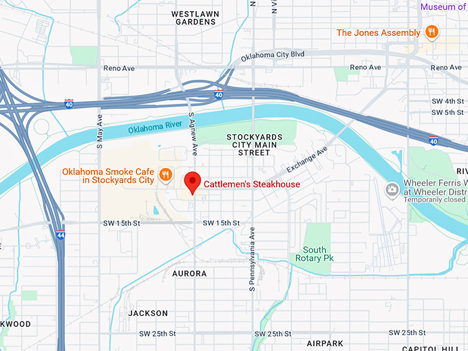 16. cattlemen's steakhouse map