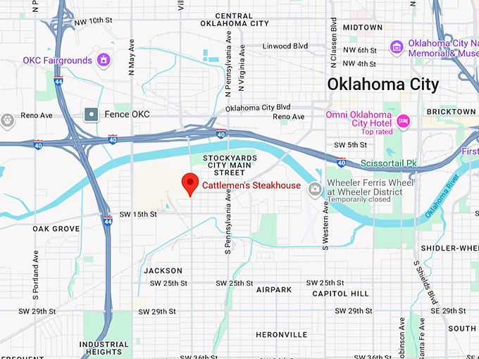 16. cattlemen's steakhouse map
