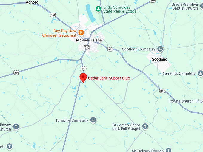 16. cedar lane supper club map