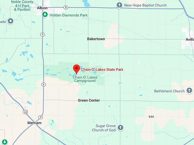 16. chain o'lakes state park map