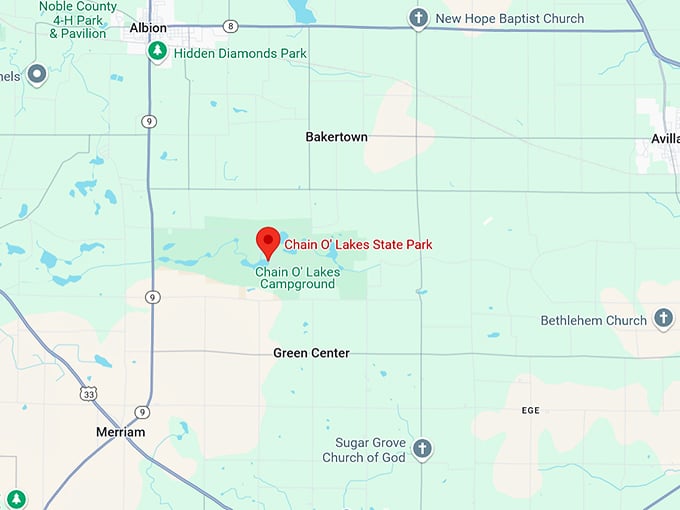16. chain o'lakes state park map