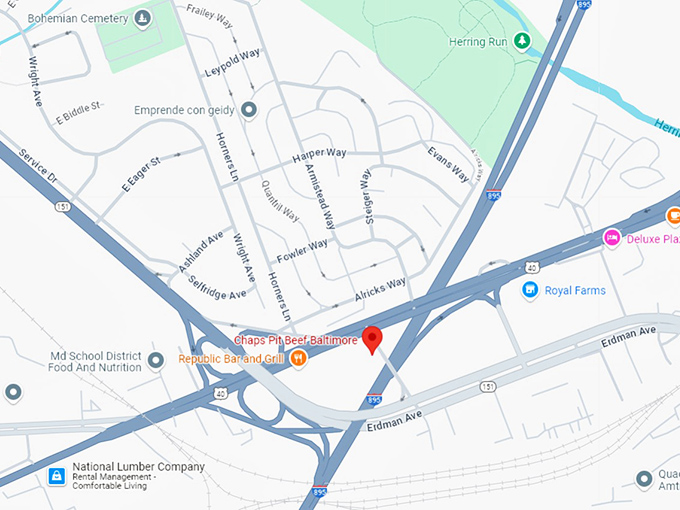 16. chaps pit beef baltimore map