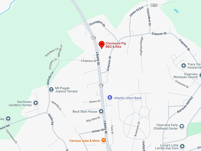 16. checkered pig bbq & ribs map