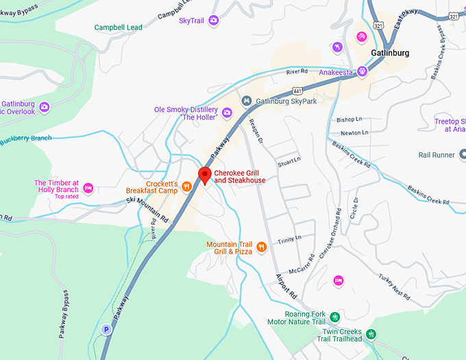 16. cherokee grill and steakhouse map