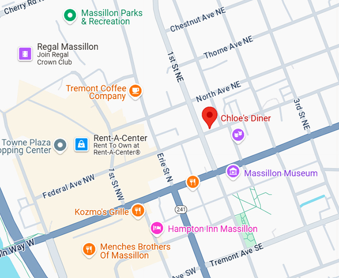 16. chloe's diner map