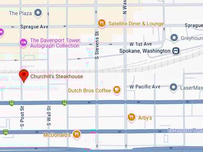 16. churchill's steakhouse map