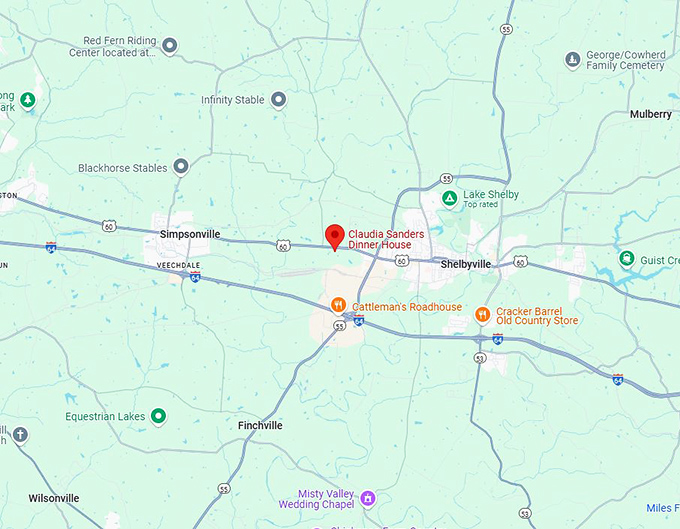 16. claudia sanders dinner house map