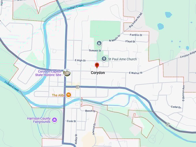 16. corydon map
